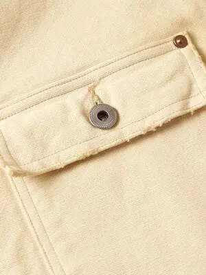 A.PRESSE Corduroy-trimmed Canvas Coverall Jacket