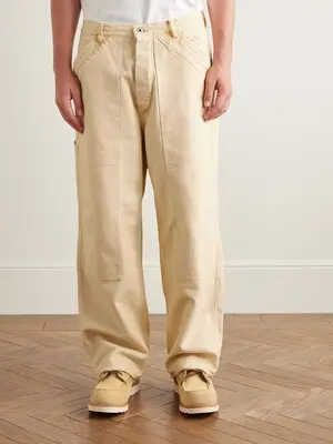 A.PRESSE Vintage Double-knee Wide-leg Jeans - Neutrals