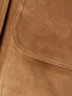 Veronica Beard Walters Leather-trimmed Suede Jacket - Brown