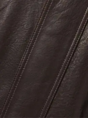 Nour Hammour Dalma Leather Bomber Jacket