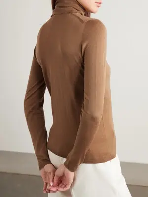 Max Mara Saluto Wool Turtleneck Sweater - Brown