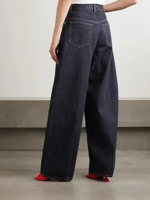 Jacquemus The Ovalo De-nîmes Pleated High-rise Barrel-leg Jeans - Blue