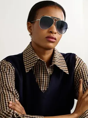 JACQUES MARIE MAGE Duke 2 Aviator-style Sunglasses - Silver