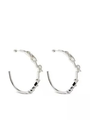Patrizia Pepe Crystal-embellished Hoop Earrings - Silver