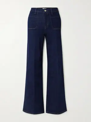 FRAME Le Slim Palazzo Modernist Pocket High-Rise Wide-Leg Jeans