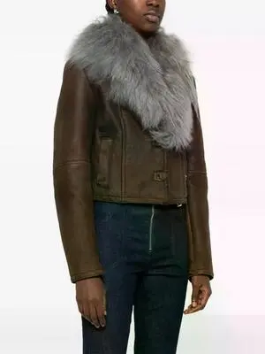 Patrizia Pepe Sheepskin Fur-collar Jacket