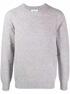 D4.0 Ribbed-trim Virgin Wool Jumper - Grey