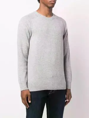 D4.0 Ribbed-trim Virgin Wool Jumper - Grey