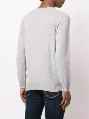 D4.0 Ribbed-trim Virgin Wool Jumper - Grey
