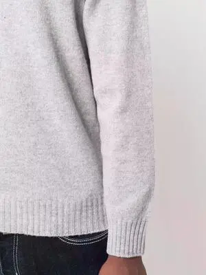D4.0 Ribbed-trim Virgin Wool Jumper - Grey