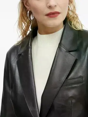 STAND STUDIO Leather Fitted Blazer