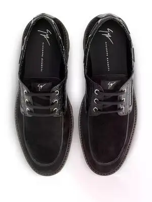 GIUSEPPE ZANOTTI Crocodile-effect Suede Boat Shoes
