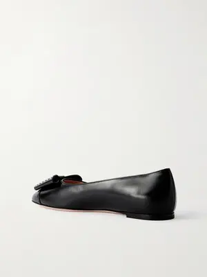 Bally B-bow Studded Leather Ballet Flats