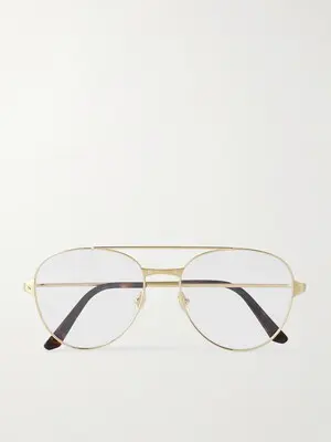 CARTIER Santos De Aviator-style Optical Glasses - Gold