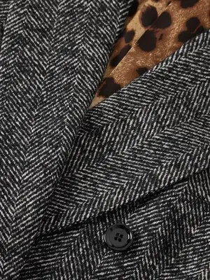 Dolce & Gabbana Double-breasted Herringbone Wool-blend Blazer