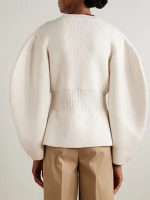 DESTREE Adrian Ribbed Cable-knit Wool Cardigan