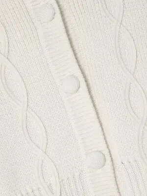 DESTREE Adrian Ribbed Cable-knit Wool Cardigan