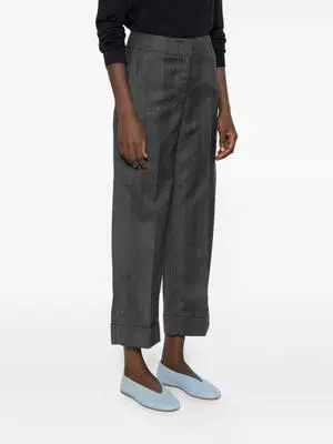 Peserico Herringbone Cuffed Trousers