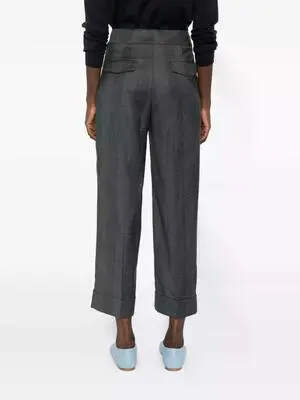 Peserico Herringbone Cuffed Trousers