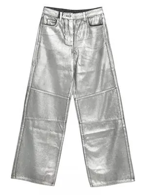Patrizia Pepe Panelled Metallic Trousers