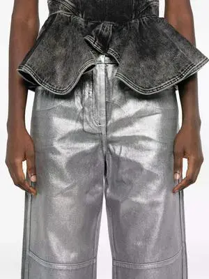 Patrizia Pepe Panelled Metallic Trousers