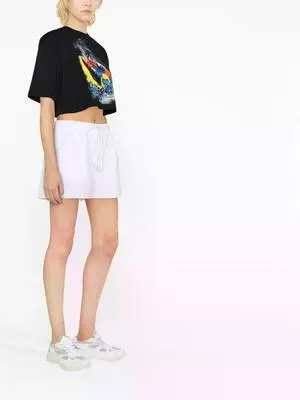 MSGM Graphic-print Cropped T-shirt