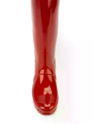 Hunter Knee-high Boots With Buckle Detail - Red