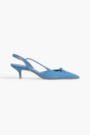 STUART WEITZMAN Tully 50 Denim Slingback Pumps