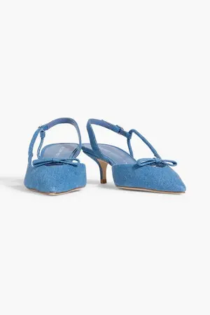 STUART WEITZMAN Tully 50 Denim Slingback Pumps