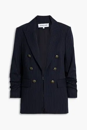 Veronica Beard Beacon Dickey Pinstriped Jacquard Blazer - Navy