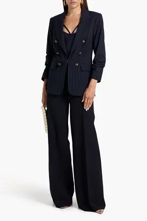 Veronica Beard Beacon Dickey Pinstriped Jacquard Blazer - Navy