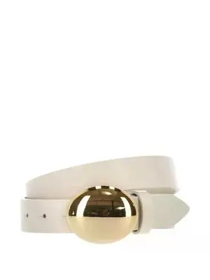 Federica Tosi Dome-buckle Leather Belt - White