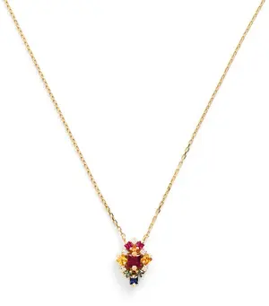SUZANNE KALAN Yellow Diamond And Sapphire Necklace - Gold