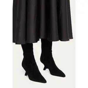 Simkhai Shadow Knee High Suede Western Boots - Black
