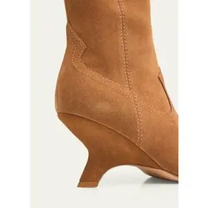 Simkhai Shadow Knee High Suede Western Boots - Black