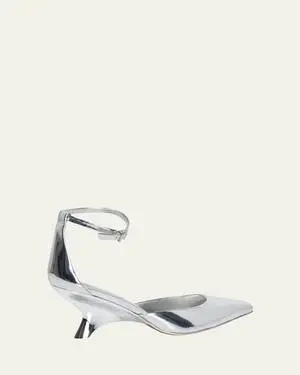 Simkhai Vixen Metallic Patent Leather Wedge Pumps - Silver