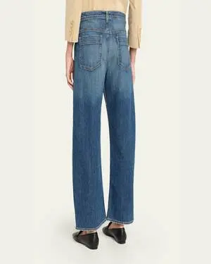 NILI LOTAN Tribeca Barrel-leg Jeans - Classic Wash