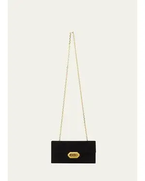 LANVIN Silk Flap Evening Clutch - Black
