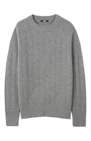 GOBI MONGOLIAN CASHMERE Square-patterned Cashmere Sweater - Dim Gray