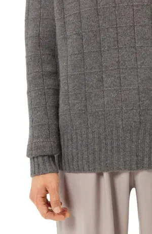 GOBI MONGOLIAN CASHMERE Square-patterned Cashmere Sweater - Dim Gray