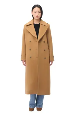 GOBI MONGOLIAN CASHMERE Double-breasted Cashmere Coat - Almond
