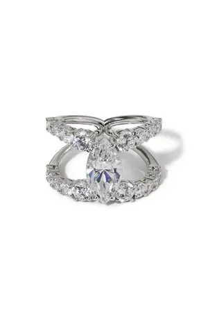 Nadri Everleigh Cubic Zirconia Open Ring - Rhodium