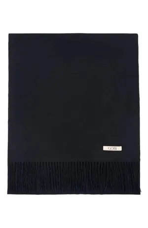 GOBI MONGOLIAN CASHMERE Cashmere Twill Shawl Dark Navy