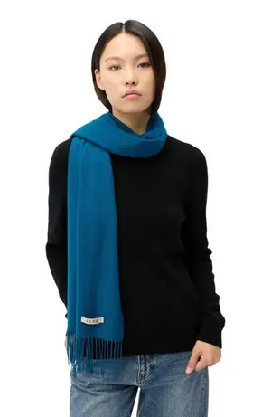 GOBI MONGOLIAN CASHMERE Cashmere Twill Shawl - Ink Blue