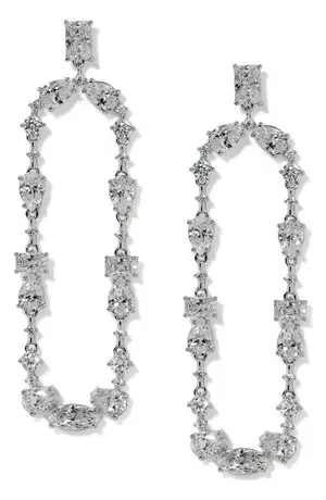 Nadri Everleigh Cubic Zirconia Drop Earrings - Rhodium