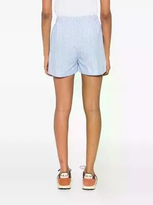 SPORTY & RICH Striped Cotton Shorts - Blue