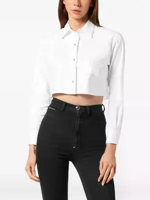 Philipp Plein Cropped Shirt - White