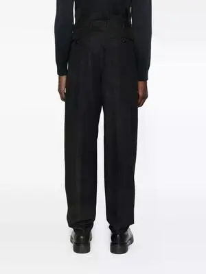 PT TORINO Pleated Cotton Trousers - Black