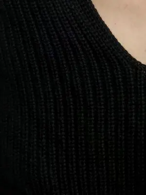 Marc O'polo Ribbed V-neck Sweater - Black
