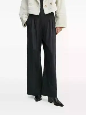 Munthe Pinstriped Pleated Wide Leg Trousers